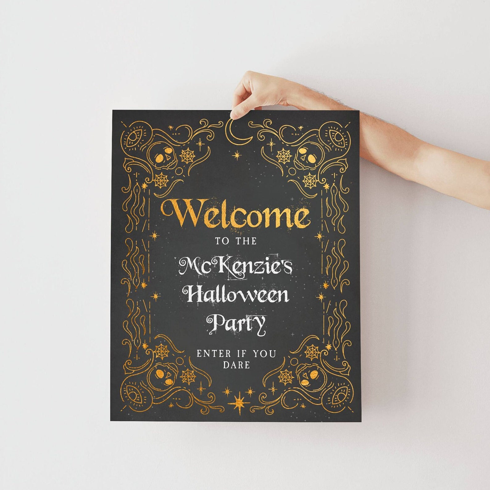 Halloween Party Welcome Sign Template Printable Spooky - Etsy