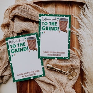 Editable Welcome Back to the Grind Coffee Teacher Gift Card Holder ...