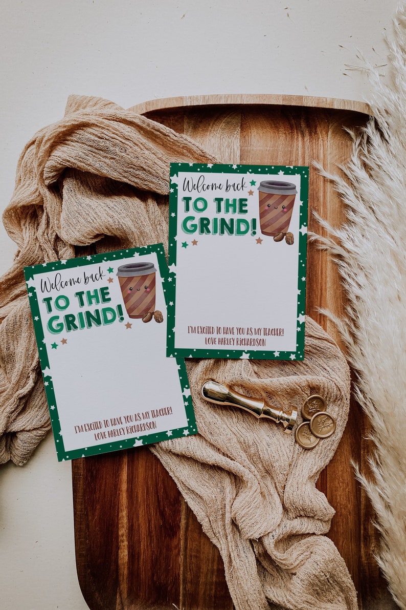 Editable Welcome Back to the Grind Coffee Teacher Gift Card - Etsy