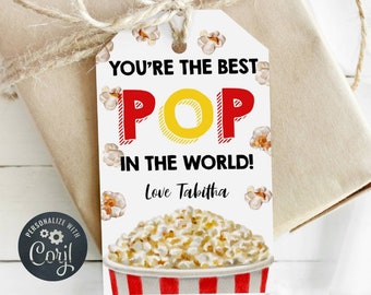 Father's Day Best Pop Ever Printable Tags - Etsy