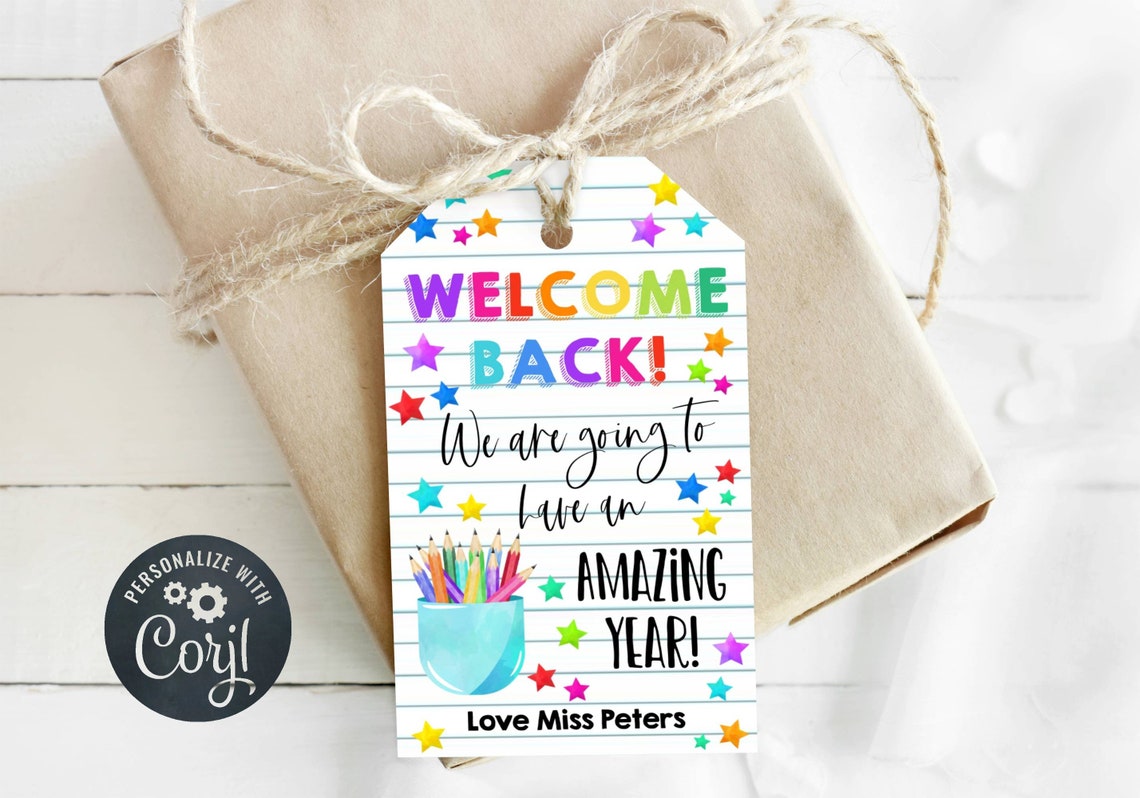 Editable Welcome Back to School Tag Template Printable First - Etsy