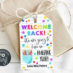 Editable Welcome Back to School Tag Template Printable First - Etsy