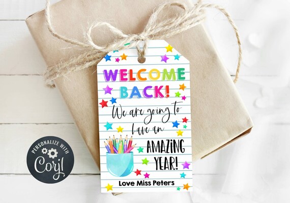 Editable Welcome Back to School Tag Template Printable First - Etsy