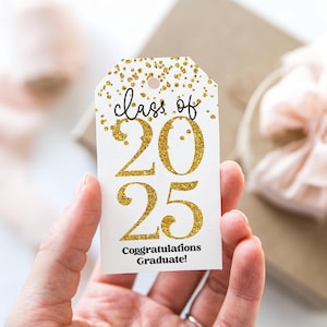 Graduation Class of 2025 Gift Tag Template, Printable Grad Party Favor ...