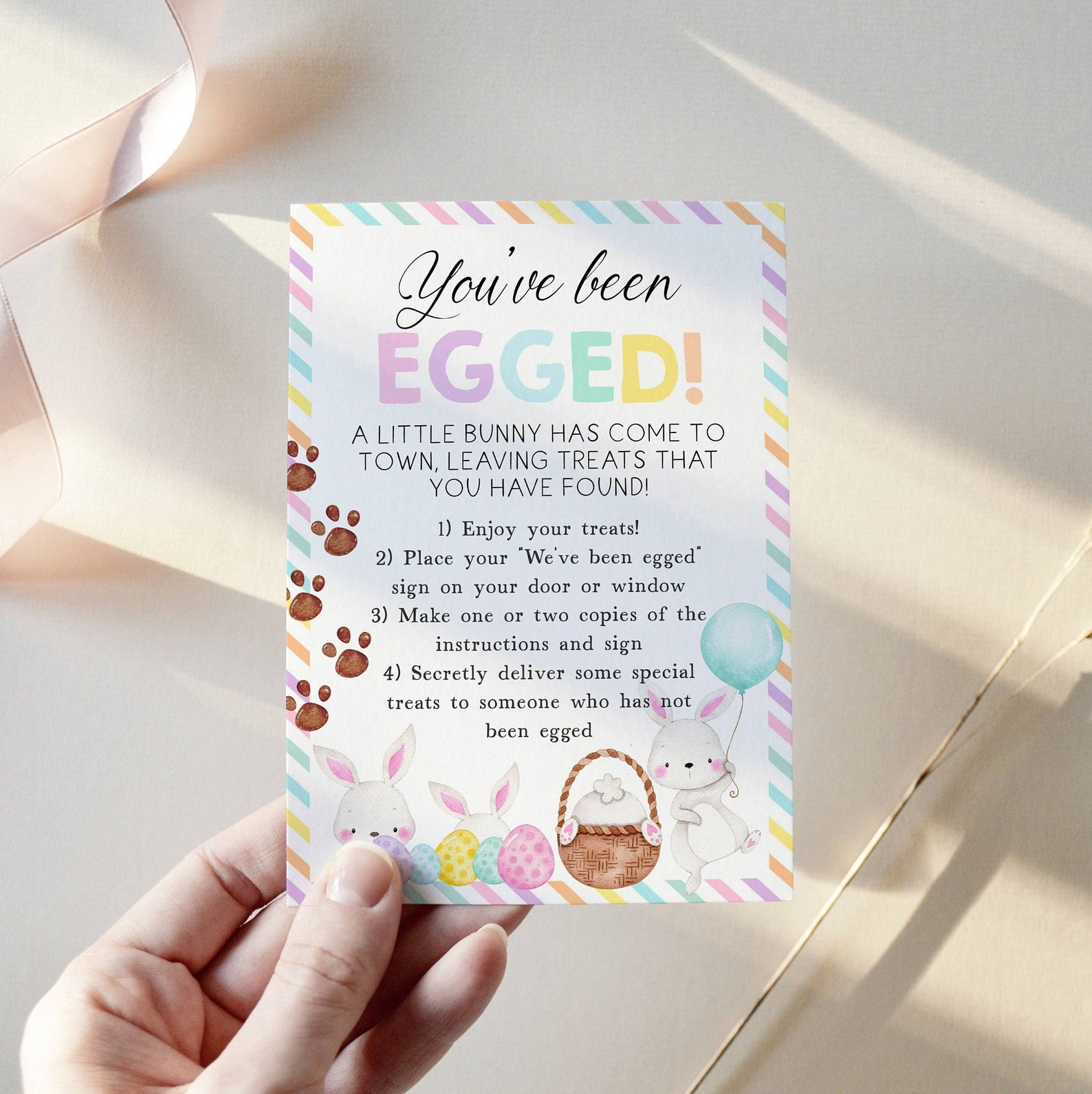 Editable Easter You've Been Egged Sign Template, Printable We've Been ...
