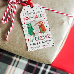 Wishing You A Toe-tally Cozy Christmas Gift Tag Template, Printable ...