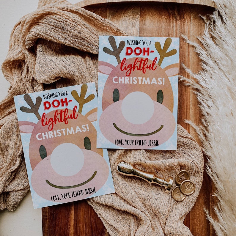Christmas Reindeer Play Doh Card Template, Printable Wishing You A Doh ...