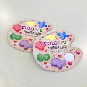 Paint Valentine's Day Gift Tag Template, Printable Colorful Valentine ...