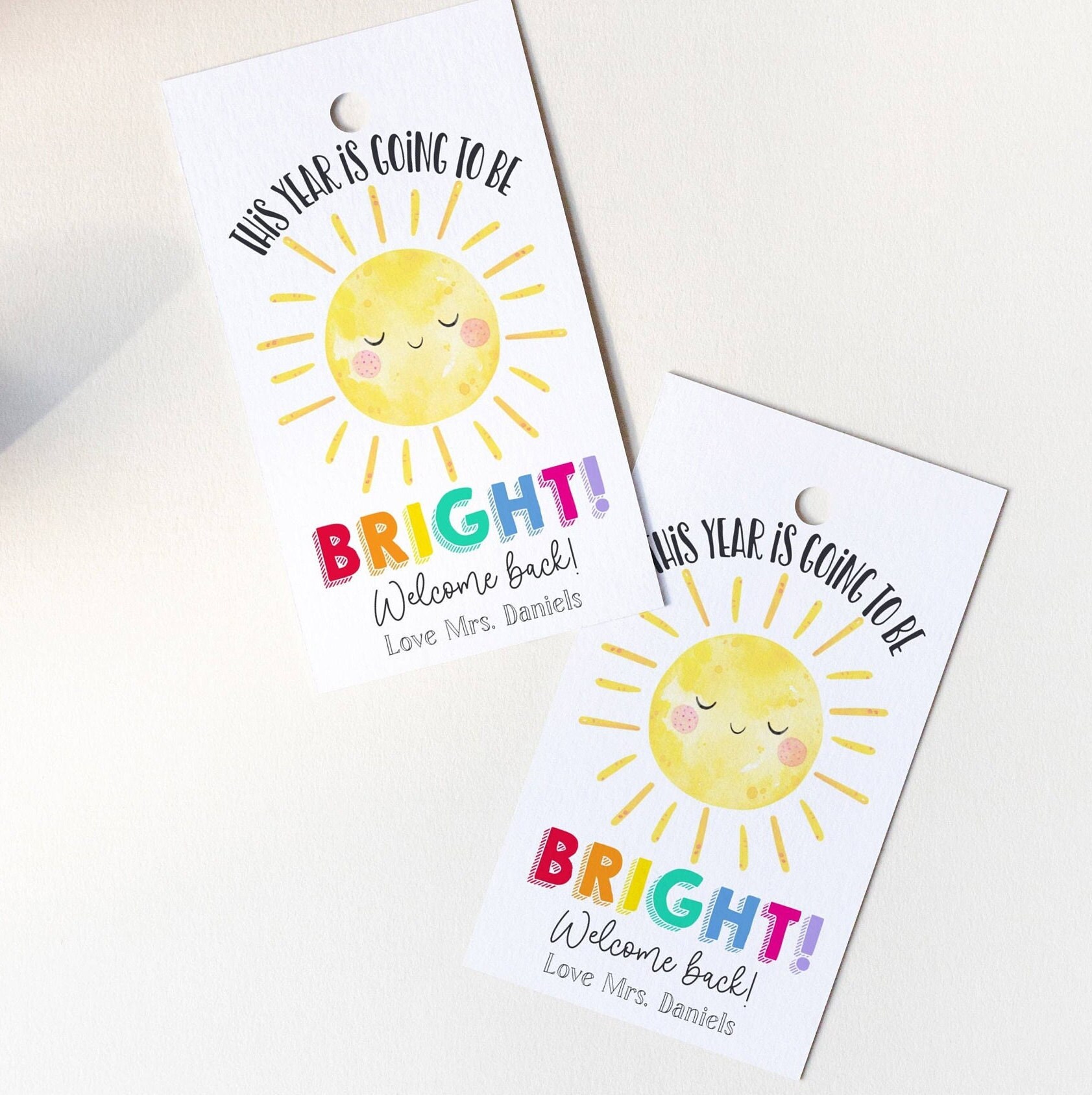 Back to School Gift Tag Template, Printable This Year is Looking Bright ...