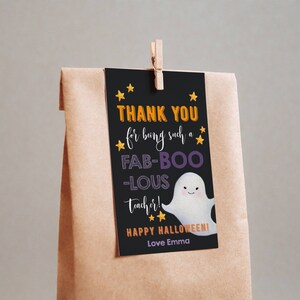 Halloween Teacher Gift Tag Template, Printable Fab-boo-lous Favor Tags ...