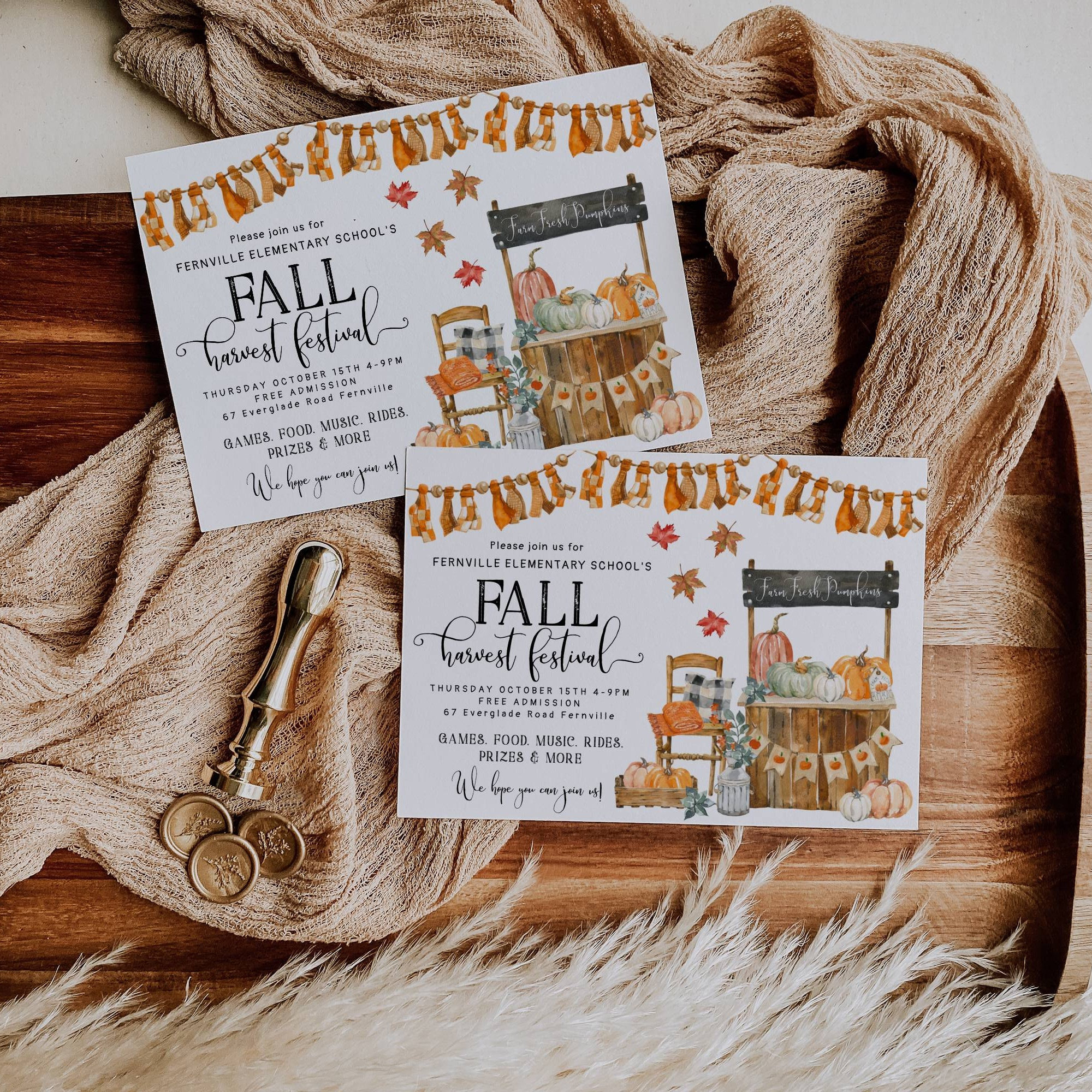 Fall Harvest Festival Invitation Template Printable Fall - Etsy