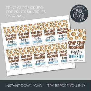 Father's Day Cookies Gift Tag Template, Printable Chip Chip Hooray ...
