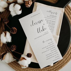 Minimalist Script Wedding Program Template Printable Modern - Etsy