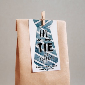Father's Day Tie Gift Tag Template, Printable You Are Tie-riffic Favor ...