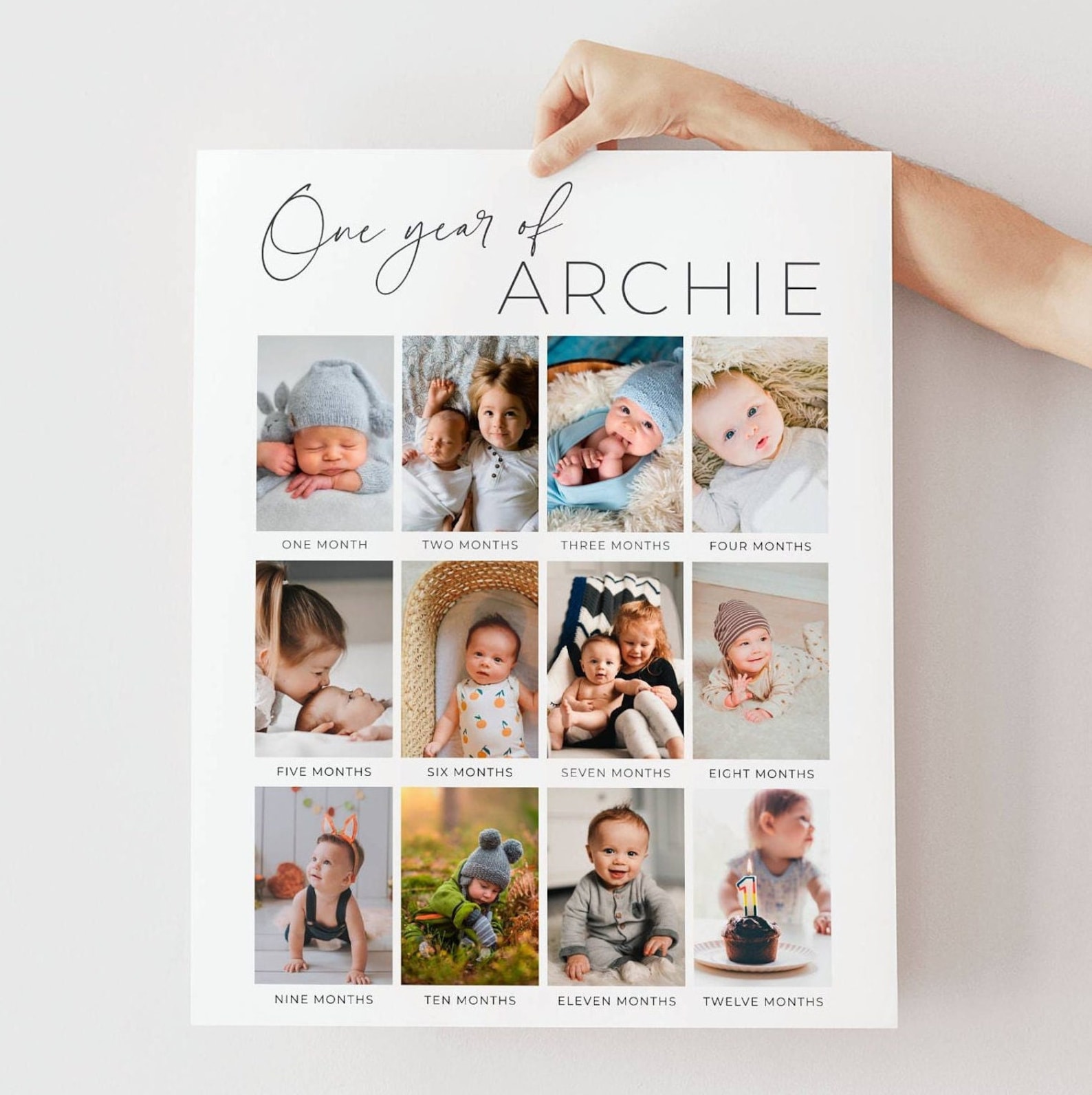 Printable Baby's First Year Poster Template Modern 1st - Etsy