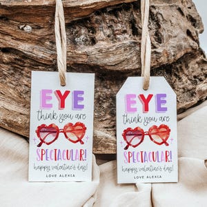 Editable Sunglasses Valentine's Day Gift Tag Template, Printable Eye ...