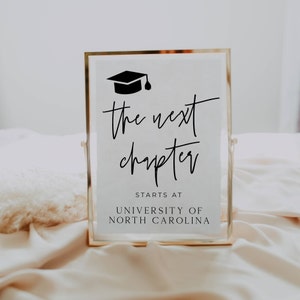 The Next Chapter Sign Template, Printable Modern Grad Party Sign ...