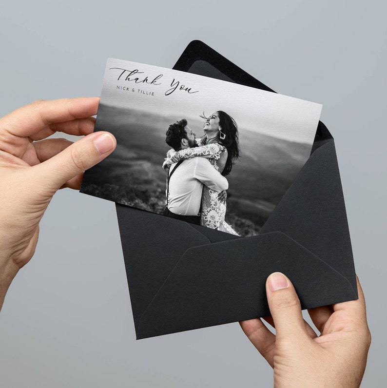 Minimalist Thank You Postcard Template Printable Photo Thank - Etsy