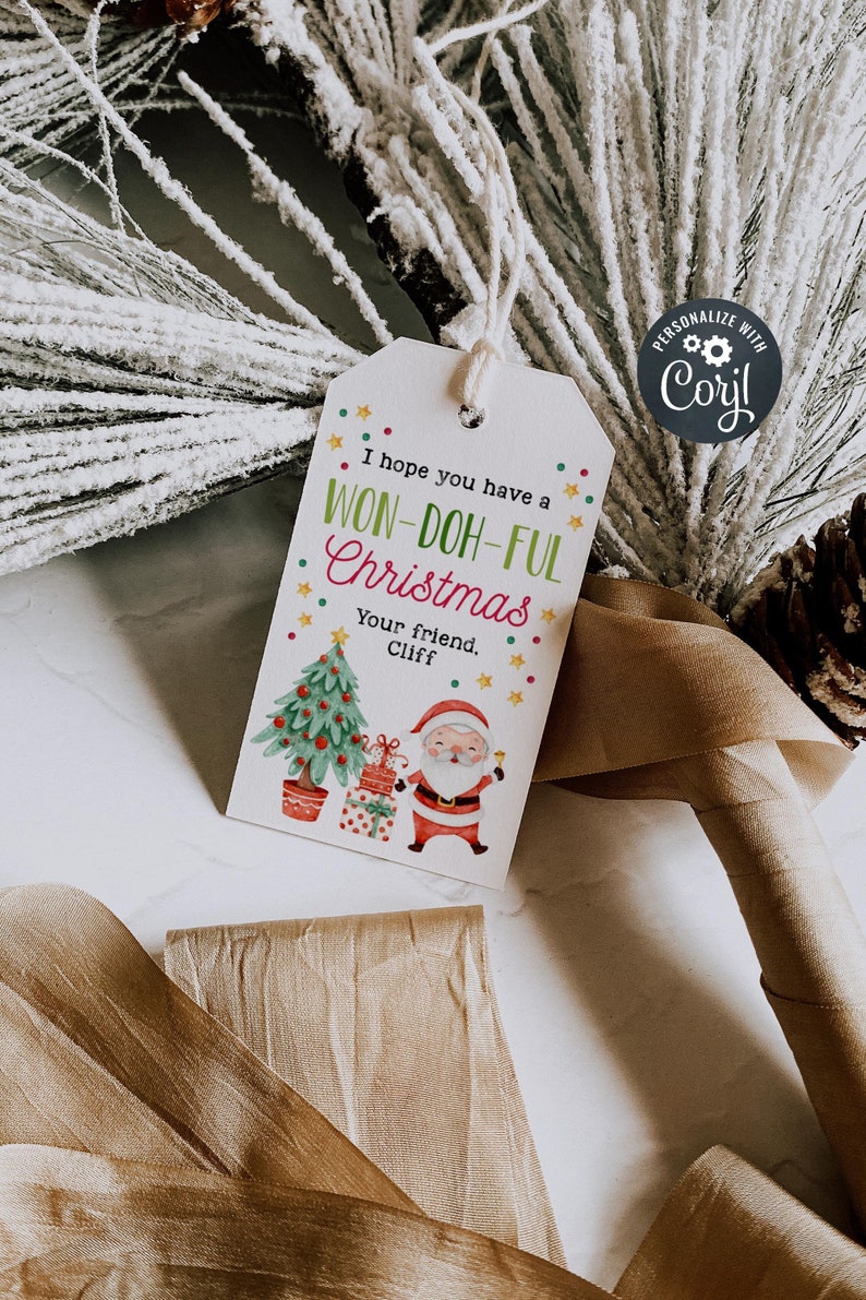 Won-doh-ful Christmas Gift Tag Template Printable Classroom - Etsy