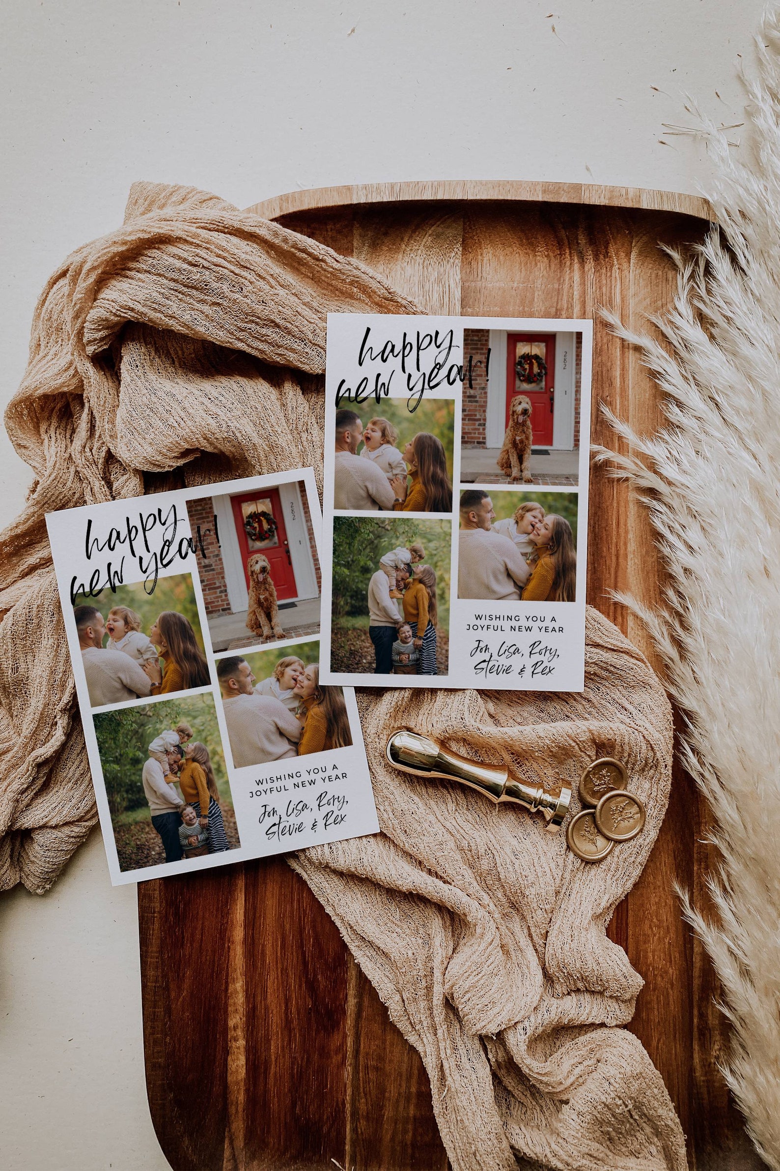 Editable New Year Photo Card Template Printable Holiday - Etsy