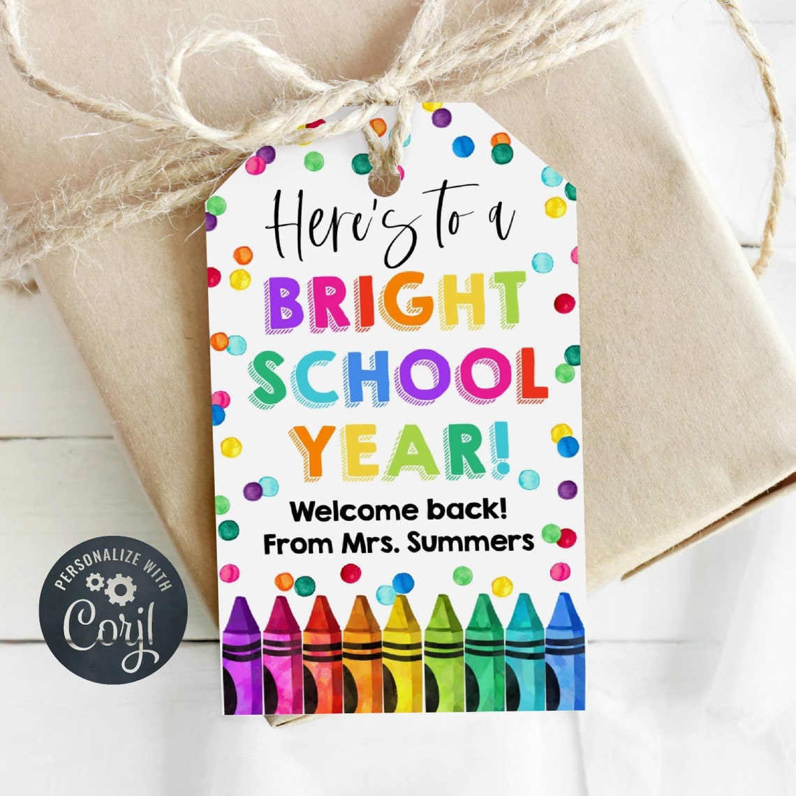 Here's to A Bright School Year Gift Tag Template, Printable Back to ...