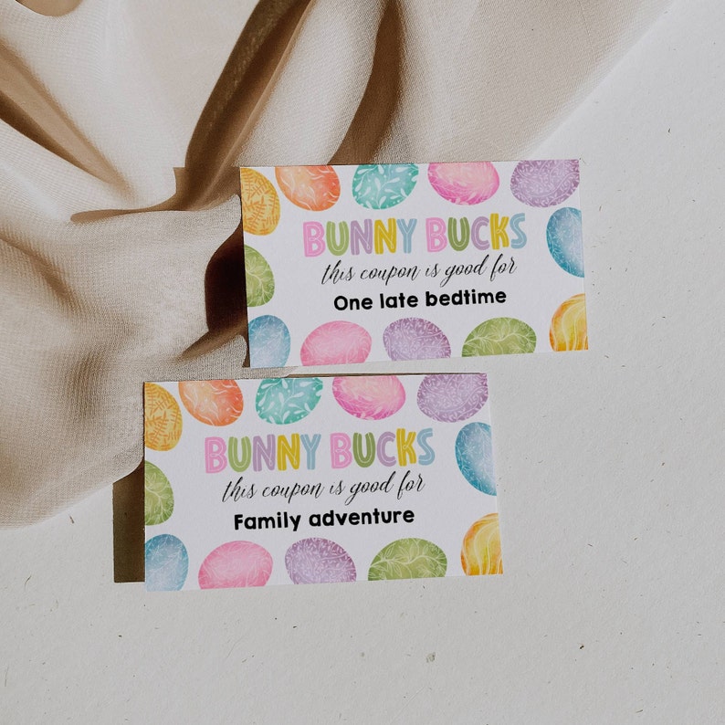 Printable Easter Coupon Template, Editable Kids Bunny Bucks, Easter Egg ...