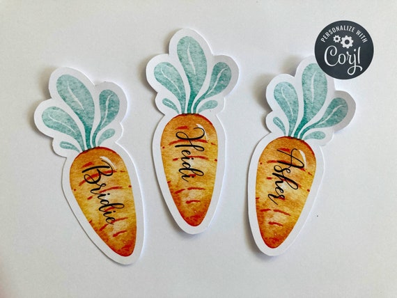 Printable Carrot Gift Tag Template Personalized Easter Favor - Etsy