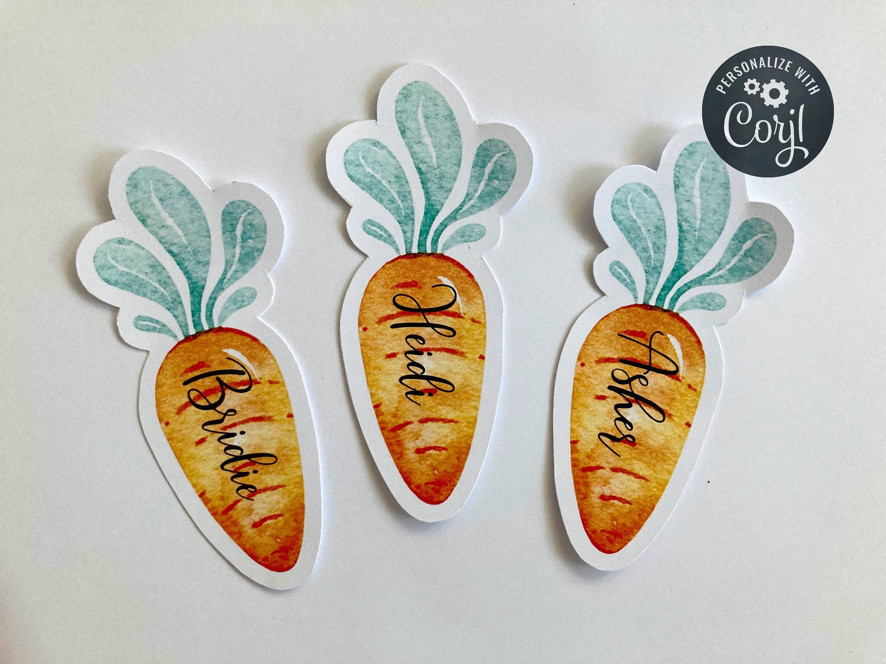 Printable Carrot Gift Tag Template Personalized Easter Favor - Etsy Canada