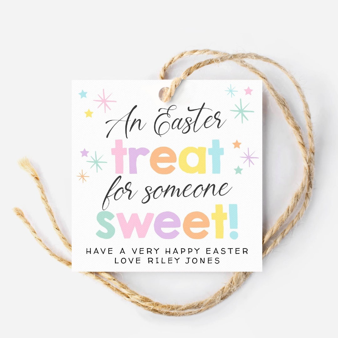 Easter Treat for Someone Sweet Gift Tag Template, Printable Pastel ...