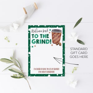 Editable Welcome Back to the Grind Coffee Teacher Gift Card Holder ...