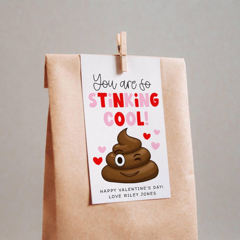 Poop Emoji Valentine's Day Gift Tag Template, Printable You Are ...