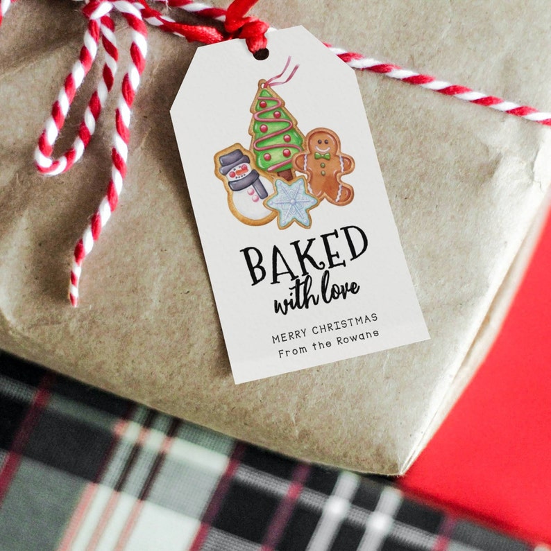 Baked With Love Editable Tag Template Christmas Favor Tag - Etsy