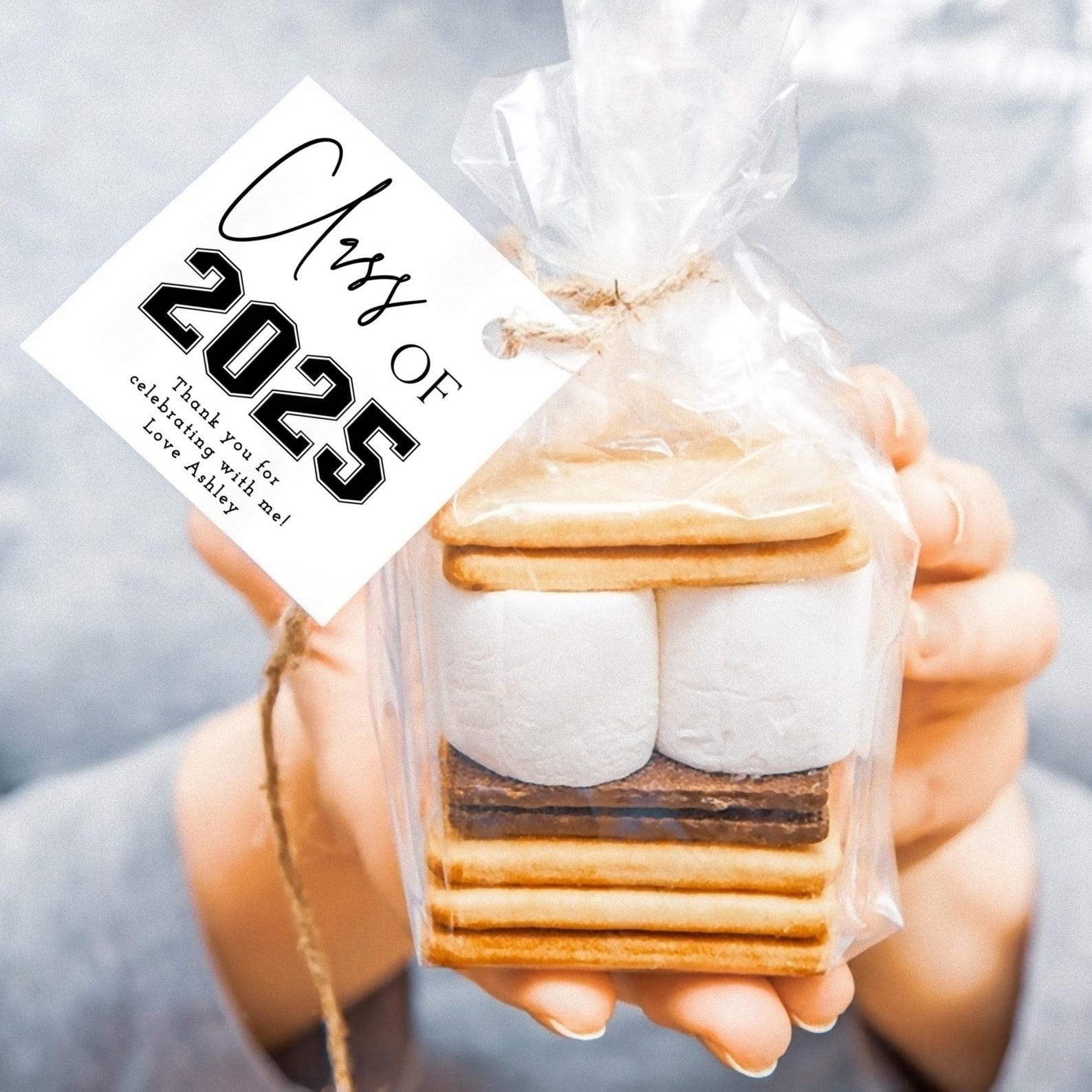 Minimalist Graduation Class of 2026 Square Favor Tag Template ...