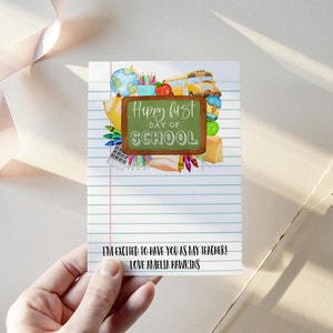 First Day of School Teacher Gift Card Holder Template, Printable ...