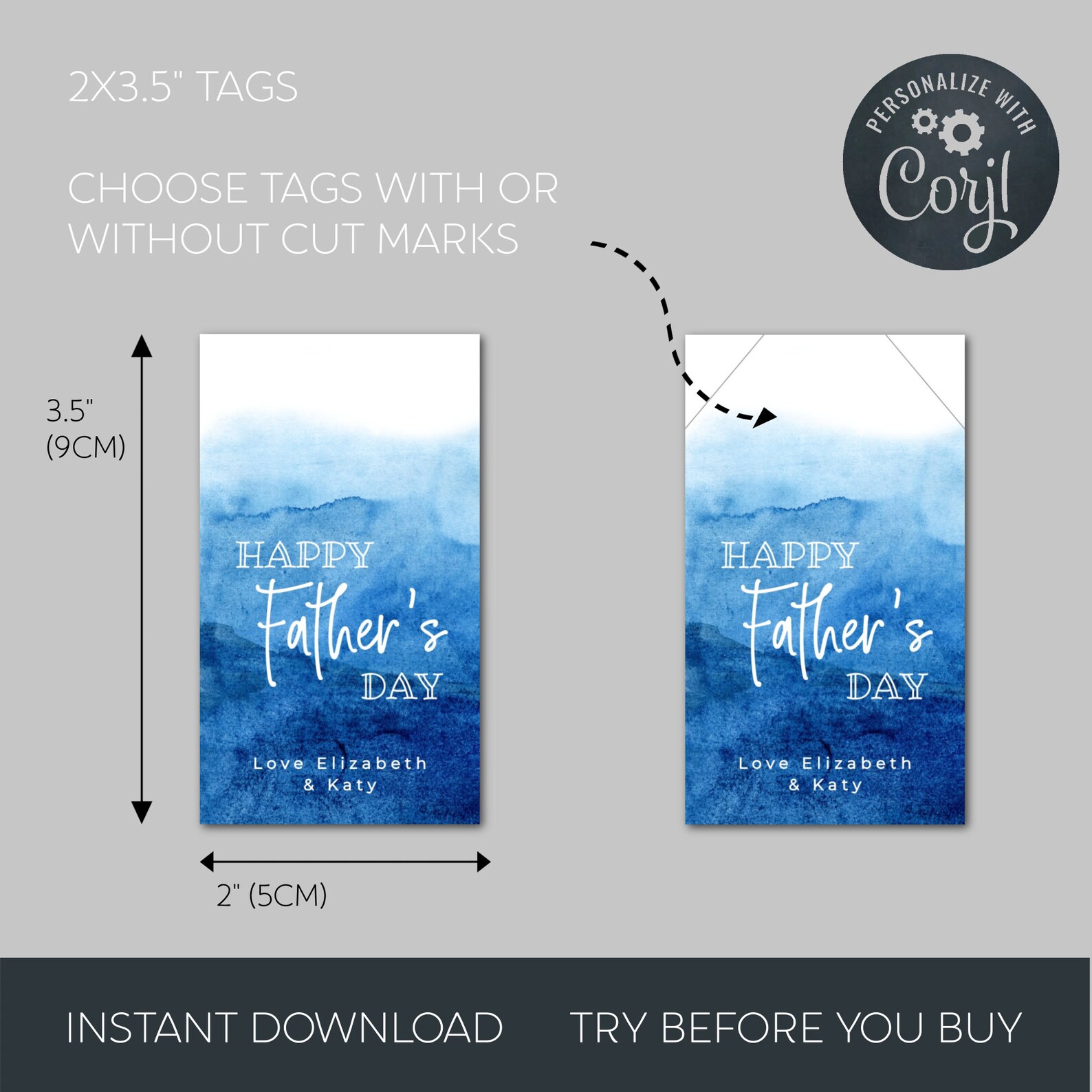 Father's Day Gift Tag Template Printable Fathers Day | Etsy Canada