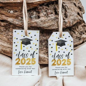 Graduation Class of 2025 Gift Tag Template, Printable Grad Party Favor ...