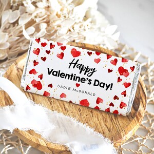 Valentine's Day Chocolate Bar Wrapper Template, Printable Hearts Candy ...