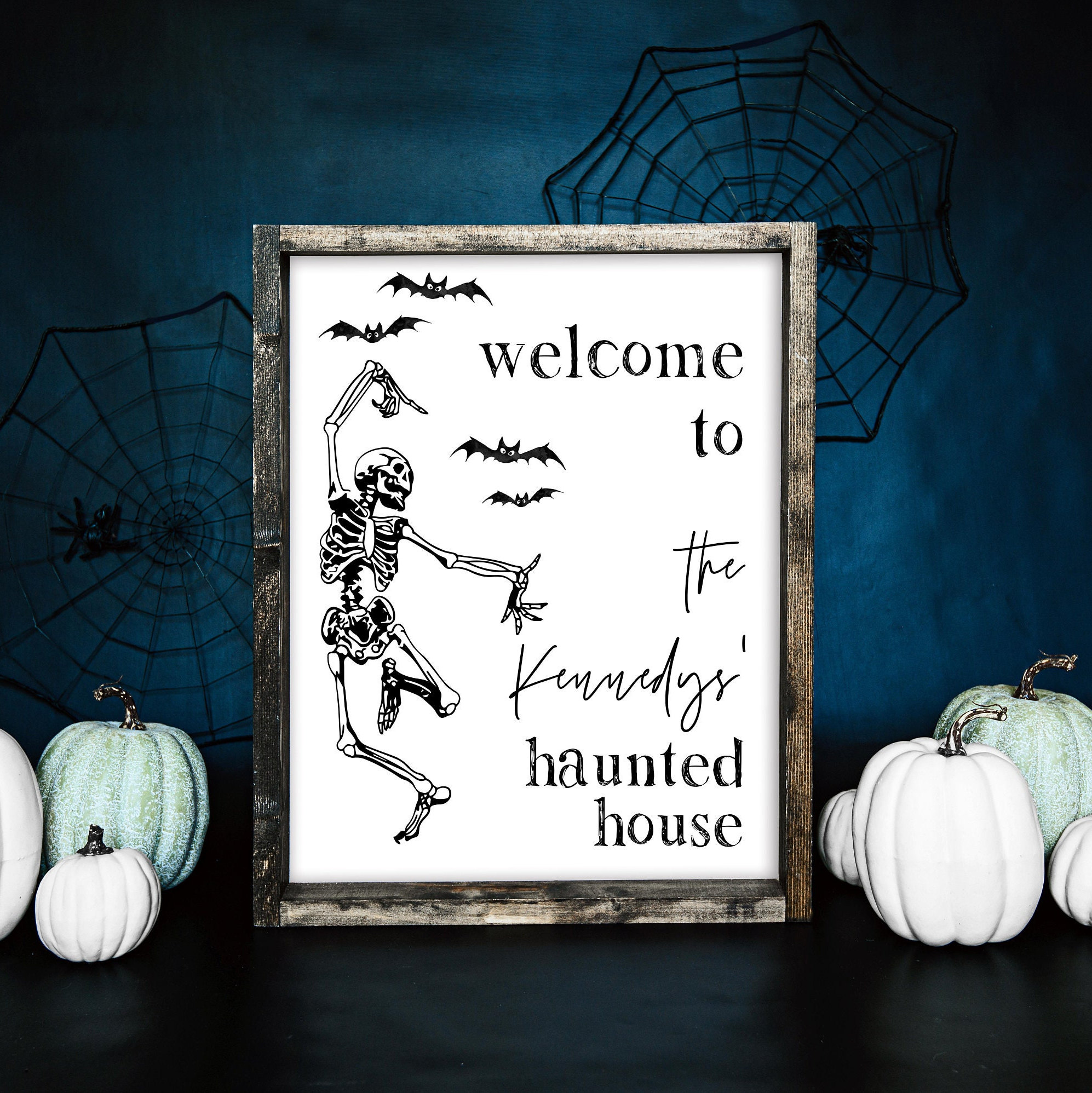 Halloween Party Dancing Skeleton Welcome Sign Template, Printable ...