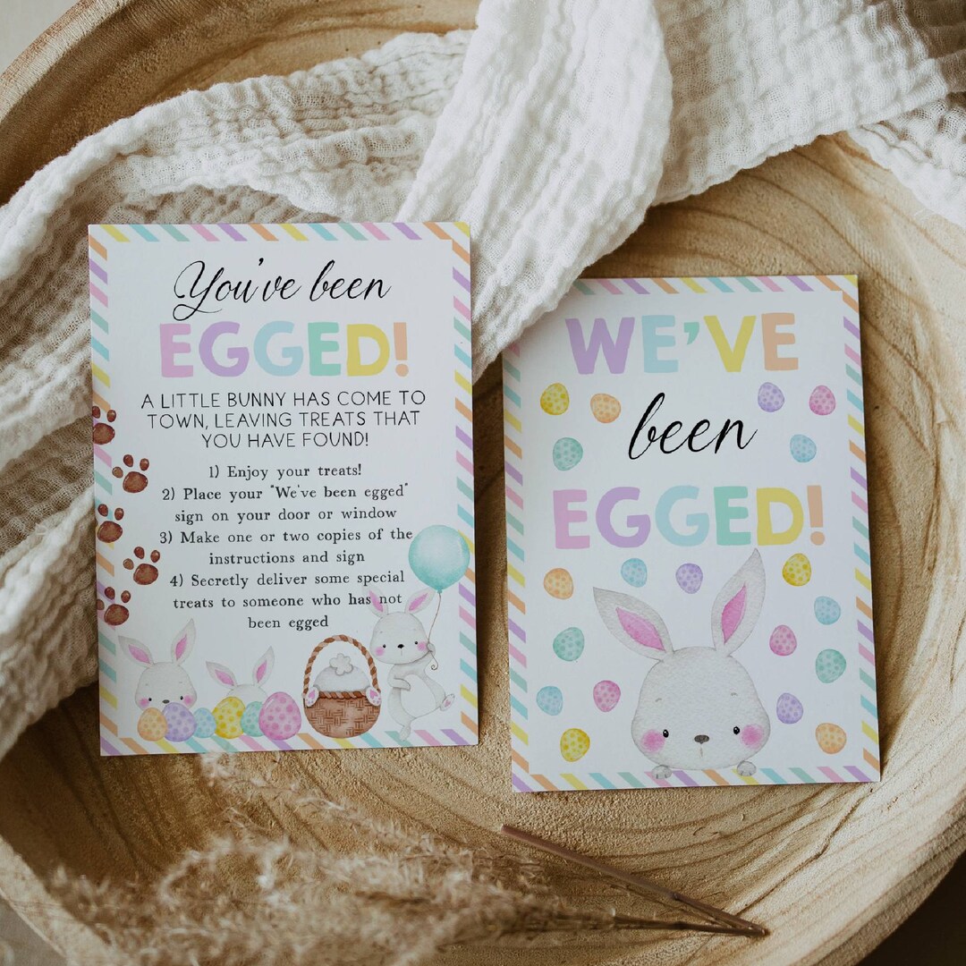 Editable Easter You've Been Egged Sign Template, Printable We've Been ...