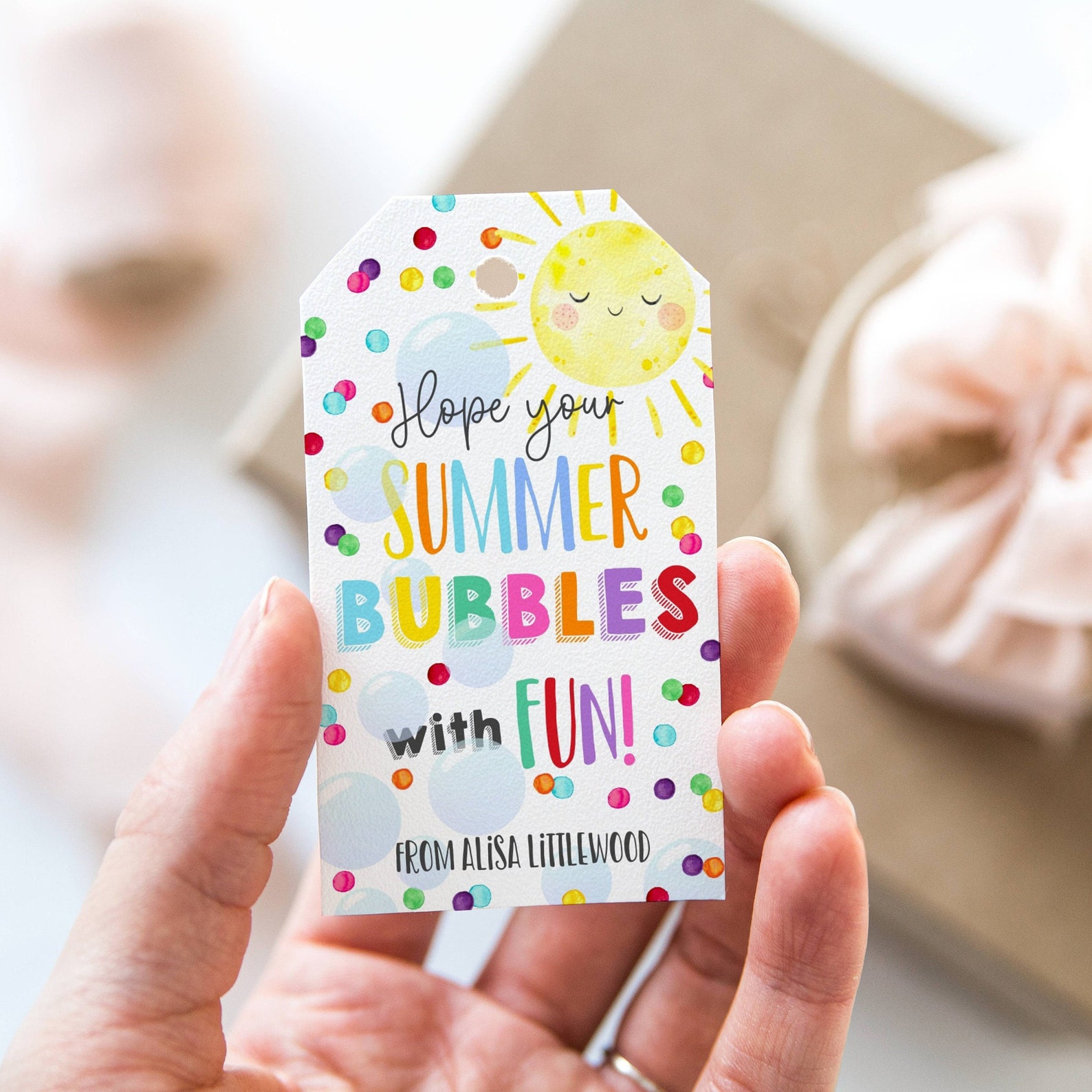 Hope Your Summer Bubbles With Fun Gift Tag Template Printable | Etsy