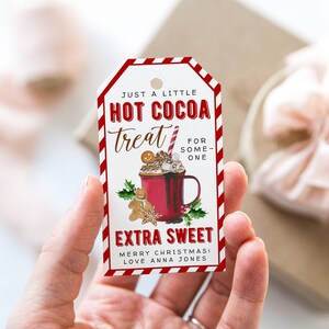 Christmas Hot Cocoa Gift Tag Template, Printable Holiday Hot Chocolate ...