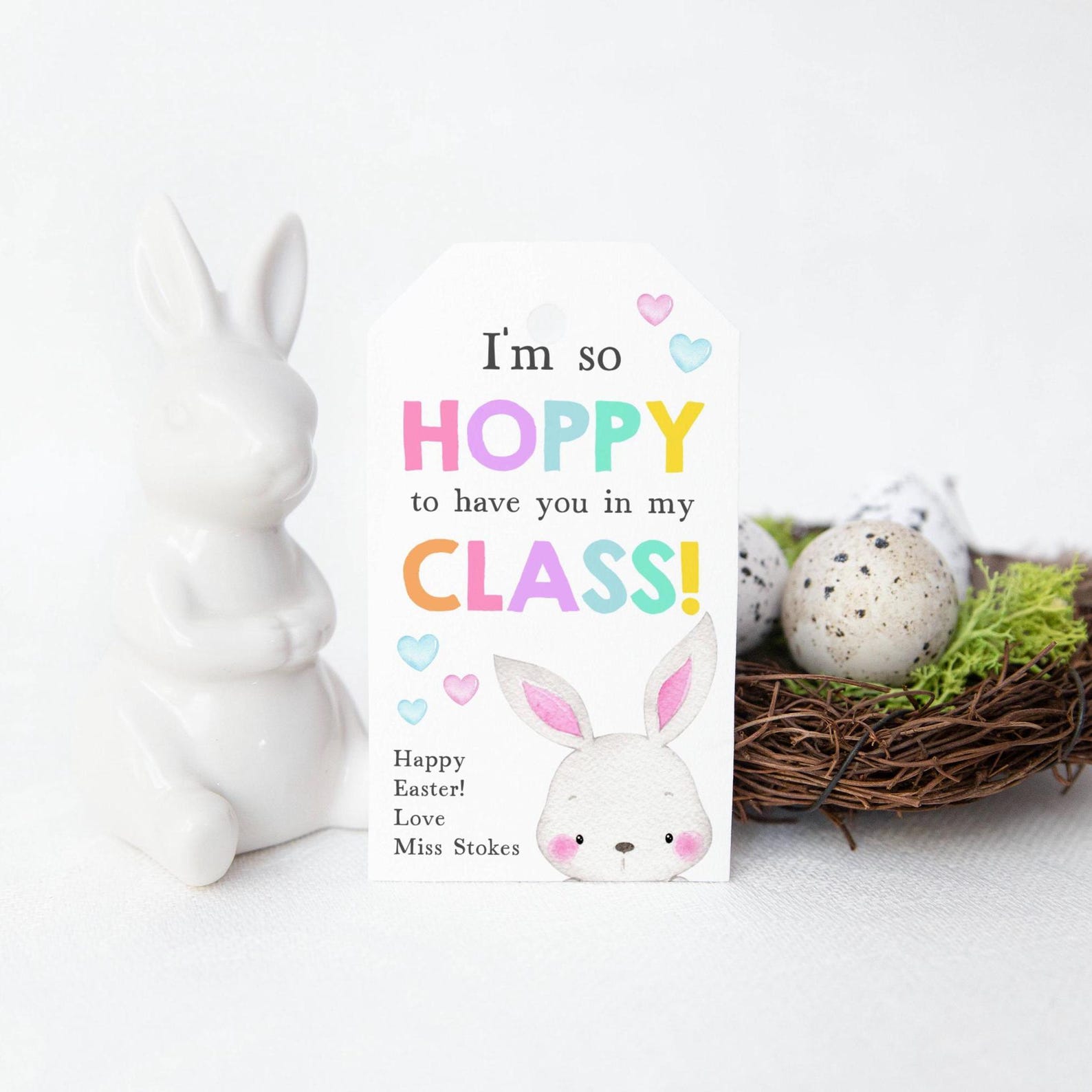 So Hoppy to Have You in My Class Gift Tag Template, Printable Easter ...