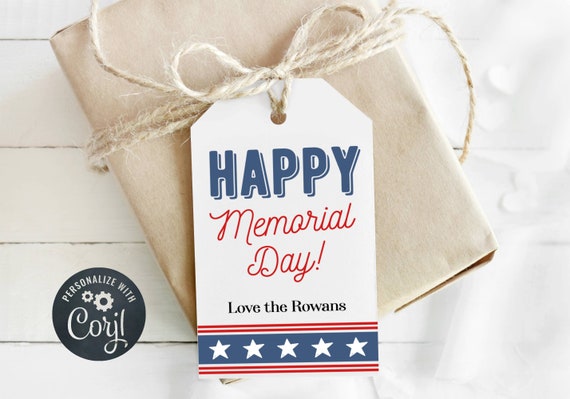 Memorial Day Favor Tag Template Printable Modern Minimalist - Etsy