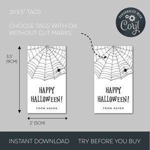 Halloween Printable Gift Tag Template, Editable Trick or Treat Tags ...
