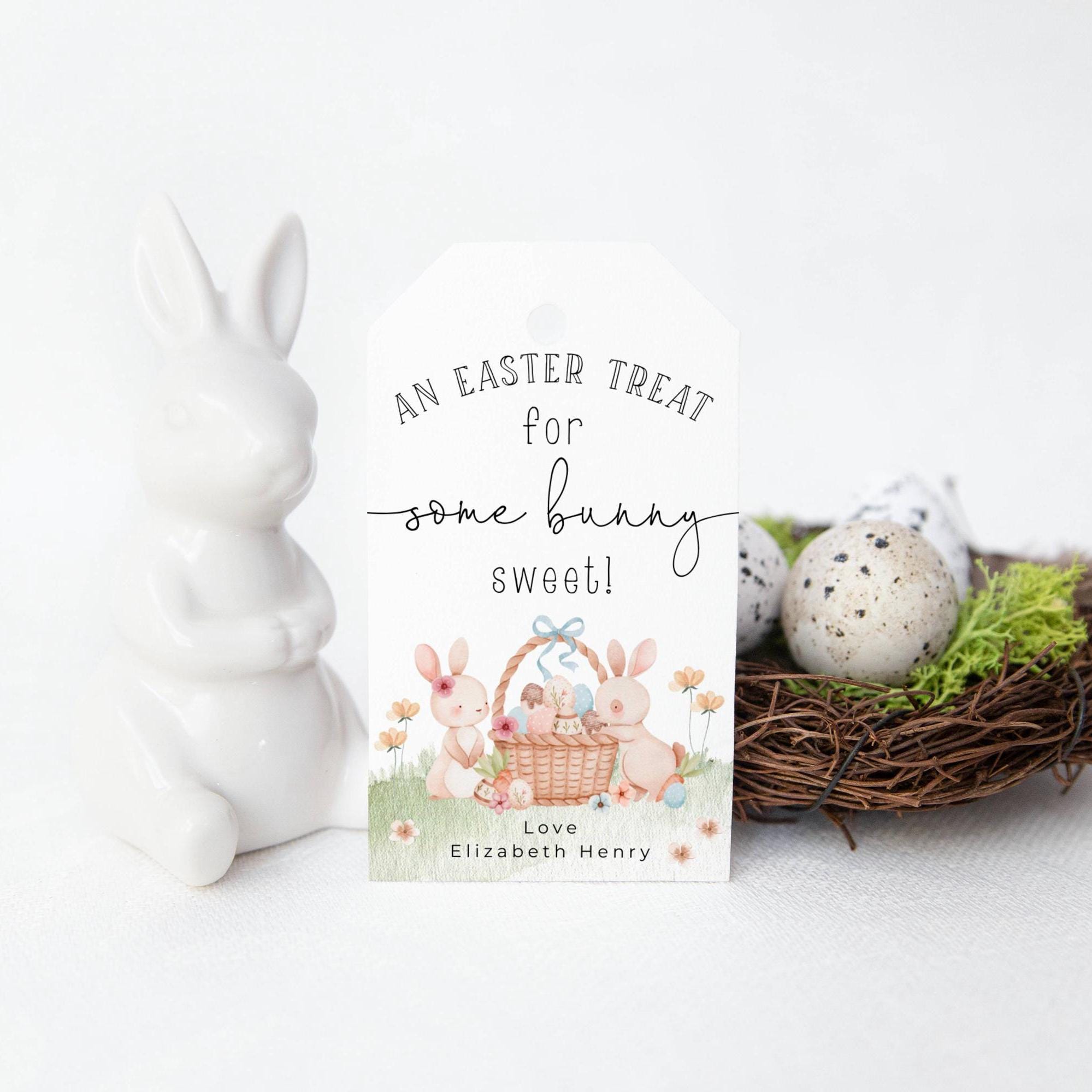 Some Bunny Sweet Easter Gift Tag Template, Printable Easter Basket ...