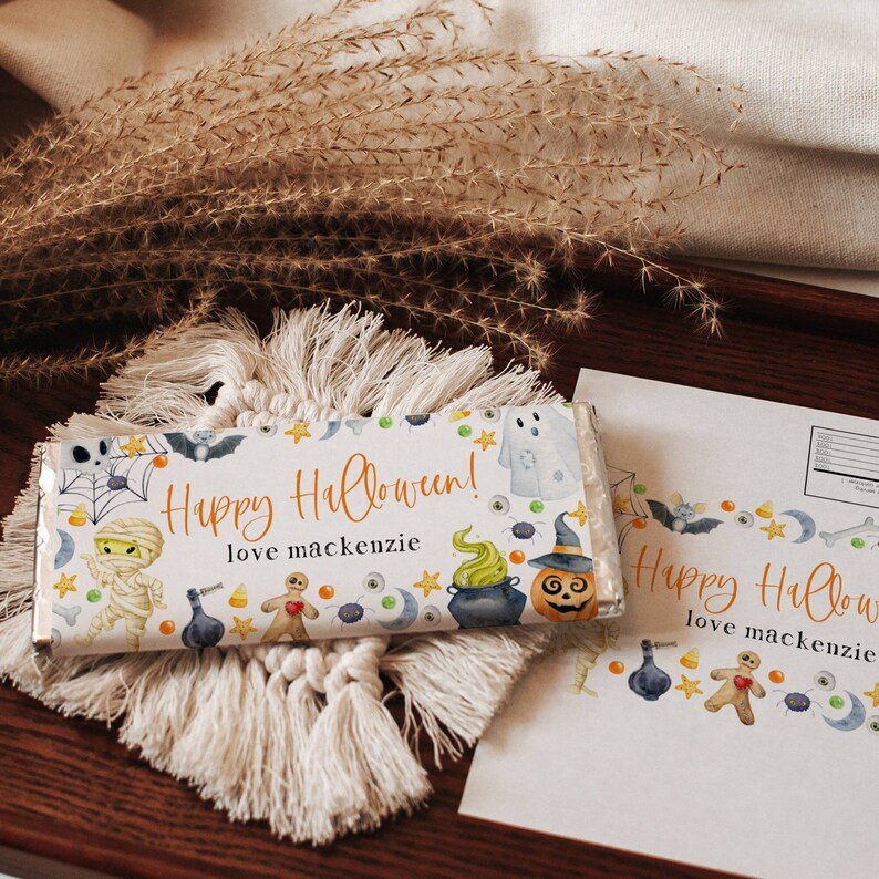 Halloween Candy Bar Wrapper Template, Printable Trick or Treat ...