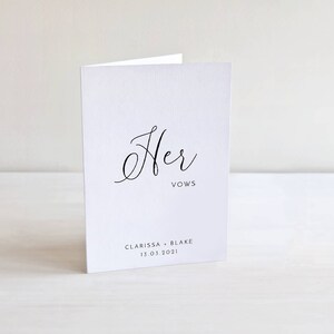 Minimalist Script Wedding Vow Cards Template Printable Vow | Etsy