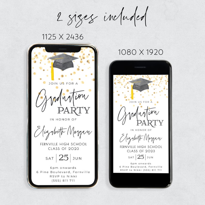 Electronic Minimal Graduation Party Invitation Template - Etsy