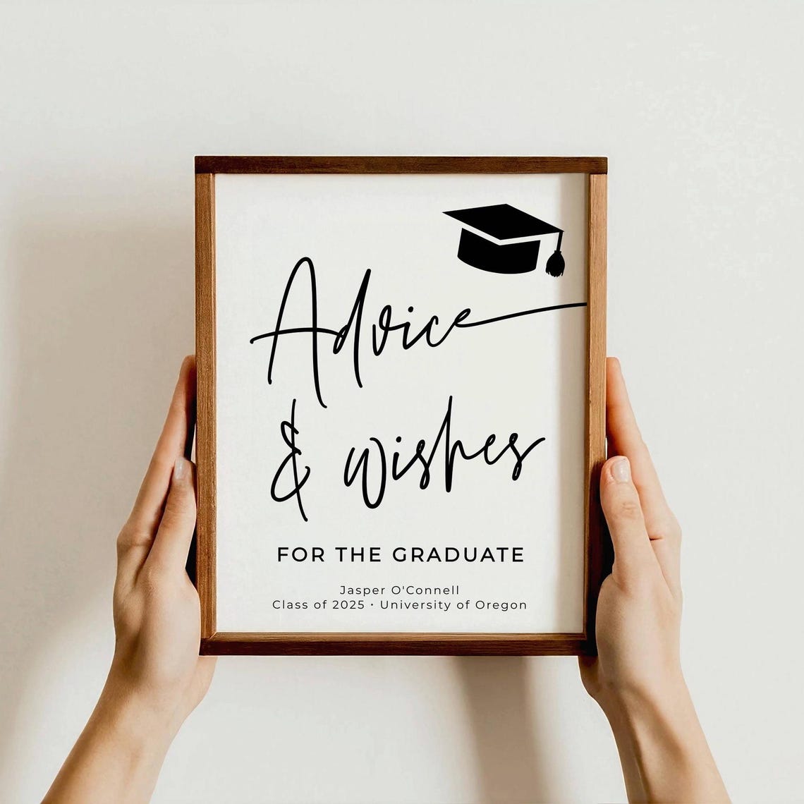 Advice & Wishes for the Graduate Sign Template, Printable Modern ...