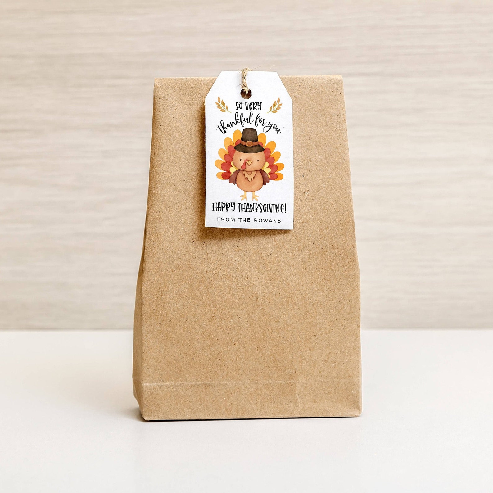 Printable Thanksgiving Gift Tag Template Cute Turkey Favor - Etsy